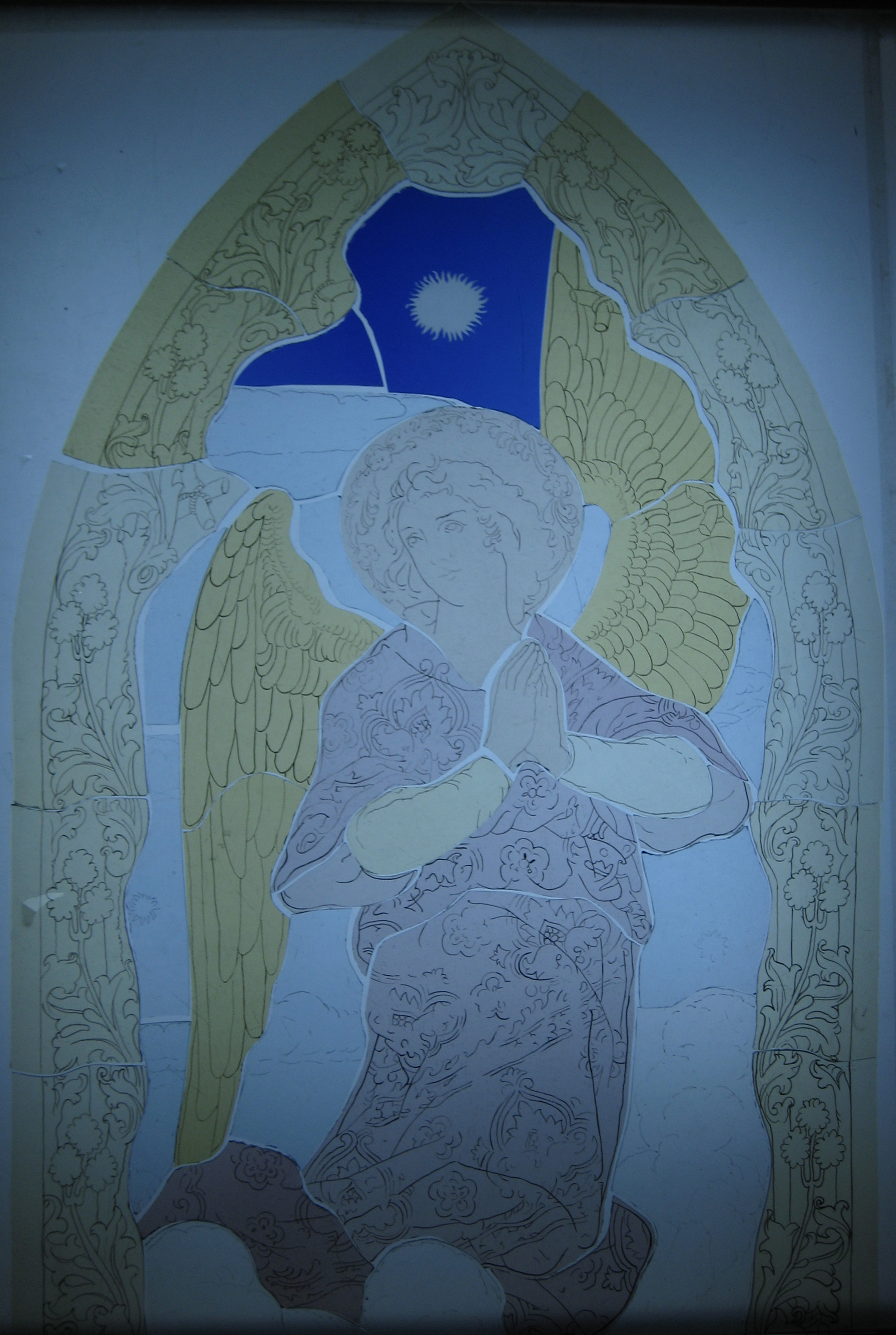Gabriel (tracing) | Mikiya Arai Stained Glass